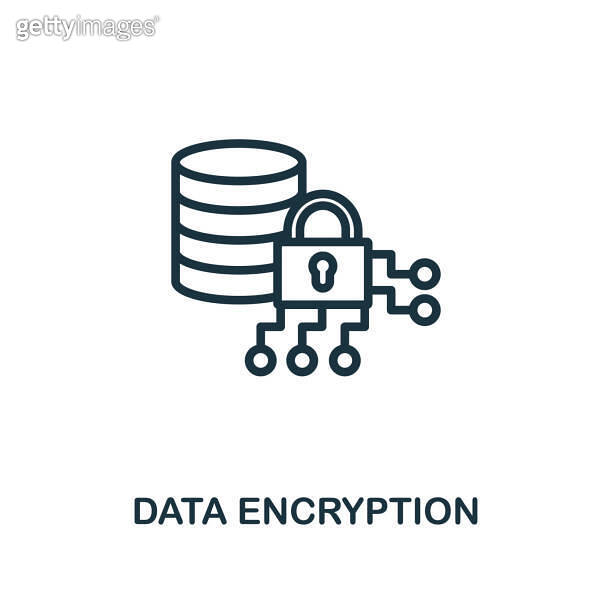 Data Encryption icon outline style. Thin line creative Data Encryption ...