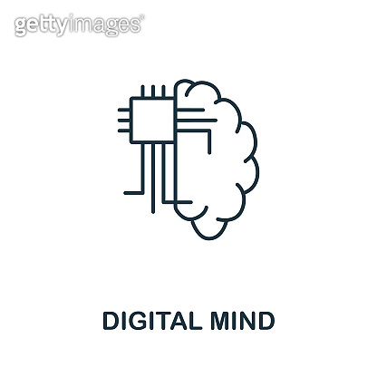 Digital Mind icon from machine learning collection. Simple line Digital ...