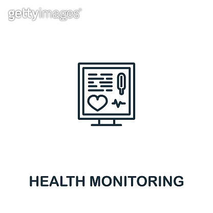 Health Monitoring icon from elderly care collection. Simple line ...
