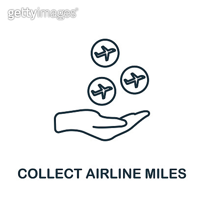 Collect Airline Miles icon. Line style element from loyalty program ...