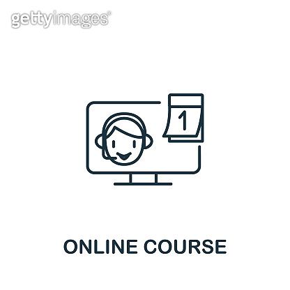 Online Course icon from e-learning collection. Simple line element ...