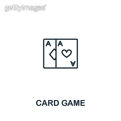 Card Game icon from elderly care collection. Simple line element Card ...