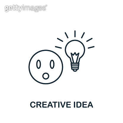 Creative Idea icon from reputation management collection. Simple line element Creative Idea ...