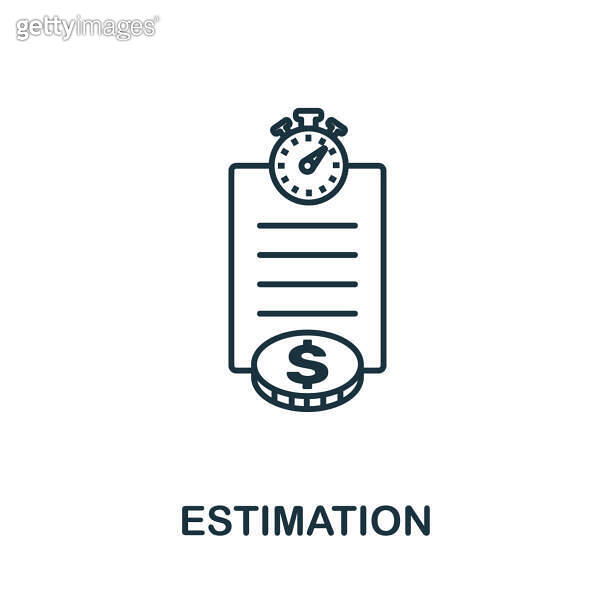 Estimation icon. Line style element from agile collection. Thin ...