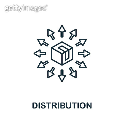 Distribution line icon. Thin style element from business administration ...