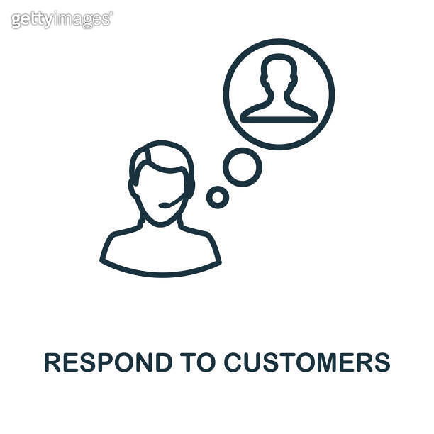 Respond To Customers icon outline style. Thin line creative Respond To ...