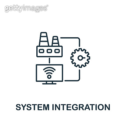 Systems Integration icon from industry 4.0 collection. Simple line ...