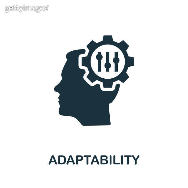 Adaptability icon. Simple element from life skills collection. Filled ...