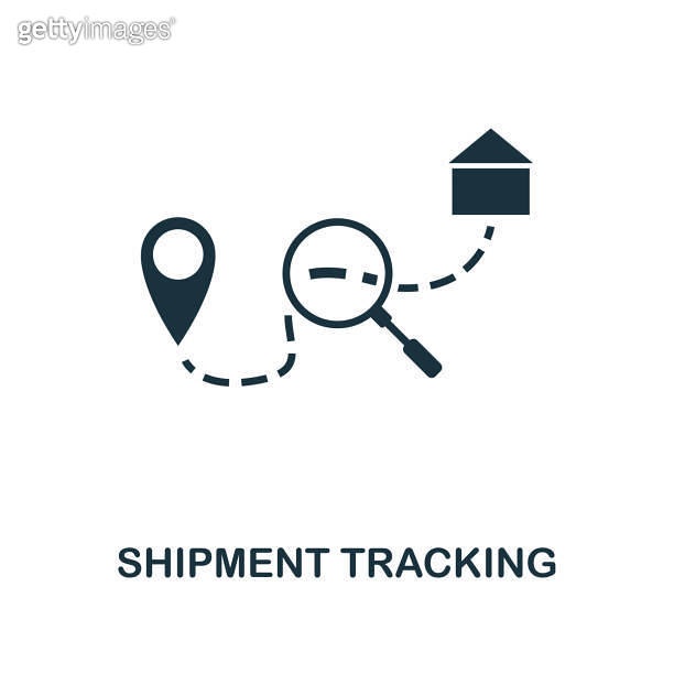 Shipment Tracking icon. Monochrome style design from logistics delivery ...