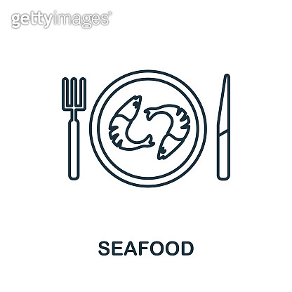 Seafood icon. Simple line element Seafood symbol for templates, web ...