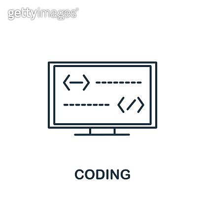 Coding icon. Simple line element Coding symbol for templates, web ...
