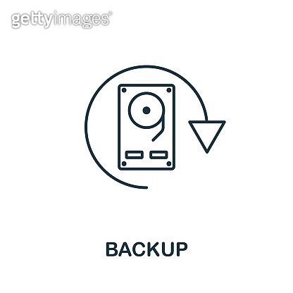 Backup icon. Line style element from data organization collection. Thin Backup icon for ...