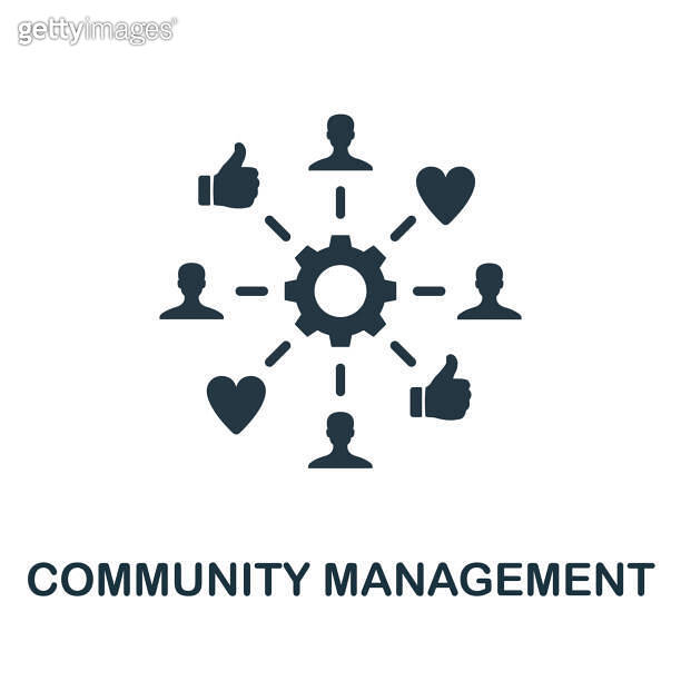 Community Management icon. Simple creative element. Filled Community ...