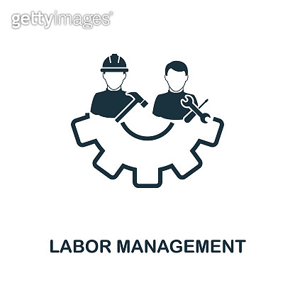 Labor Management icon outline style. Thin line creative Labor ...