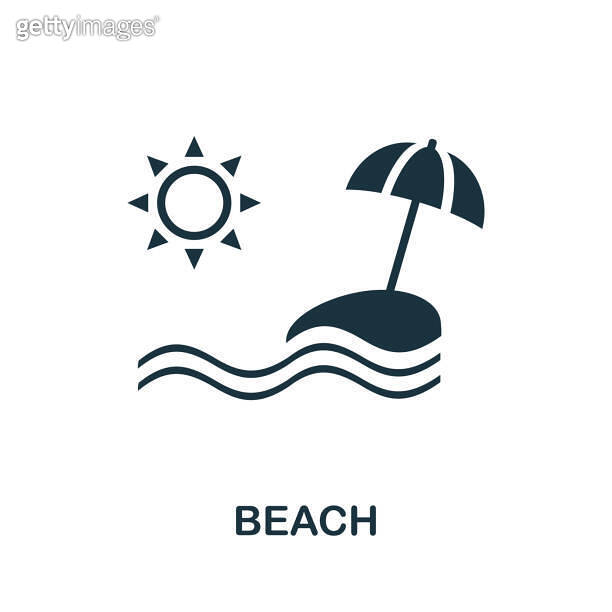 Beach icon. Simple illustration from vacation collection. Creative ...