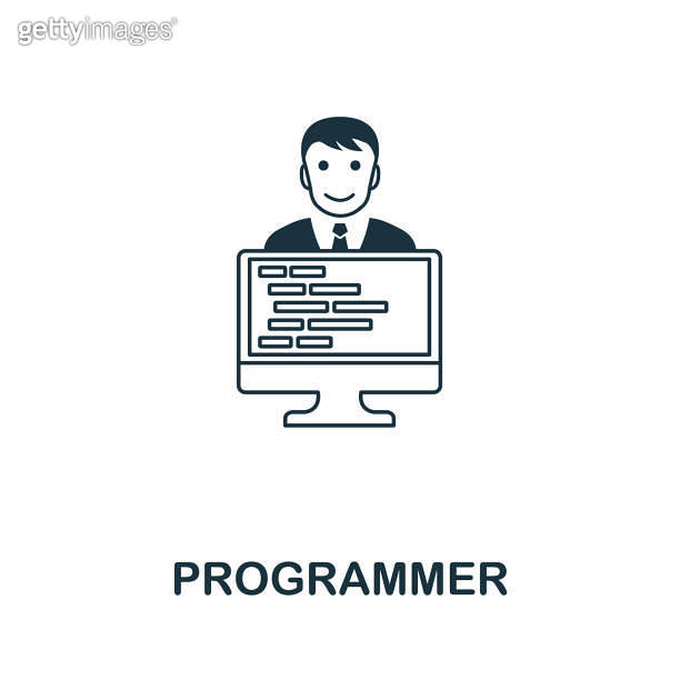 Programmer line icon. Thin design style from programmer icon collection. Simple programmer icon ...