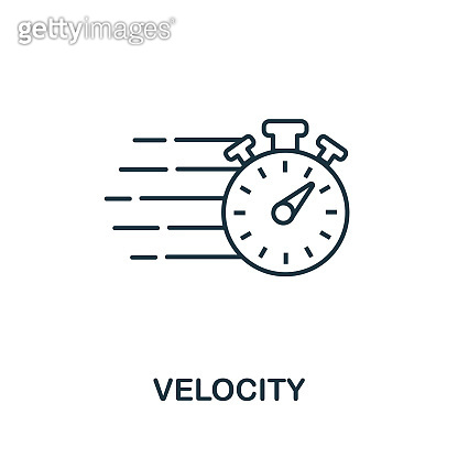 Velocity icon. Line style element from agile collection. Thin Velocity ...