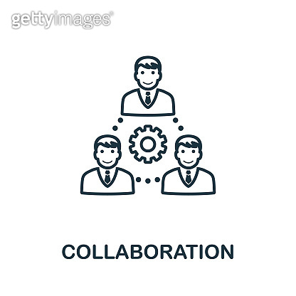 Collaboration line icon. Thin style element from business ...