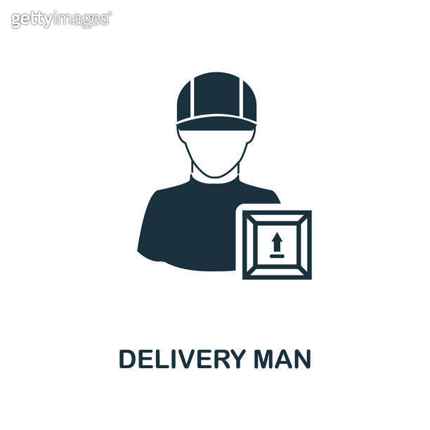 Delivery Man icon. Monochrome style design from logistics delivery icon ...