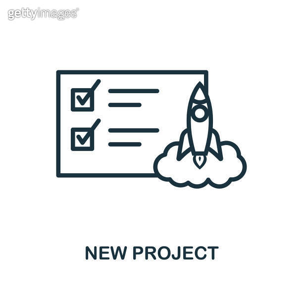 New Project icon outline style. Thin line creative New Project icon for ...
