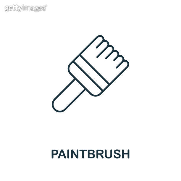 Paintbrush line icon. Thin style element from construction tools icons ...