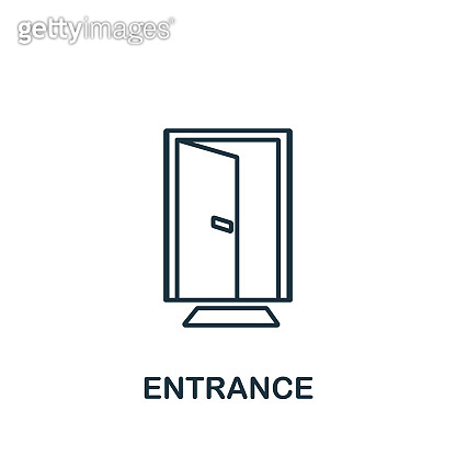 Entrance icon from interior collection. Simple line element Entrance ...