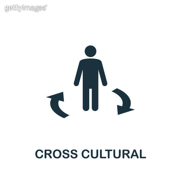 Cross Cultural icon. Simple element from life skills collection. Filled ...
