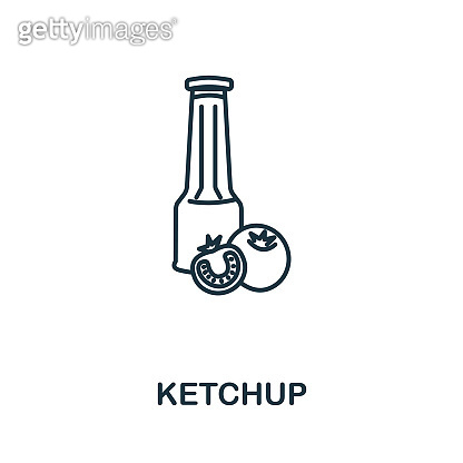 Ketchup icon from fastfood collection. Simple line element Ketchup ...
