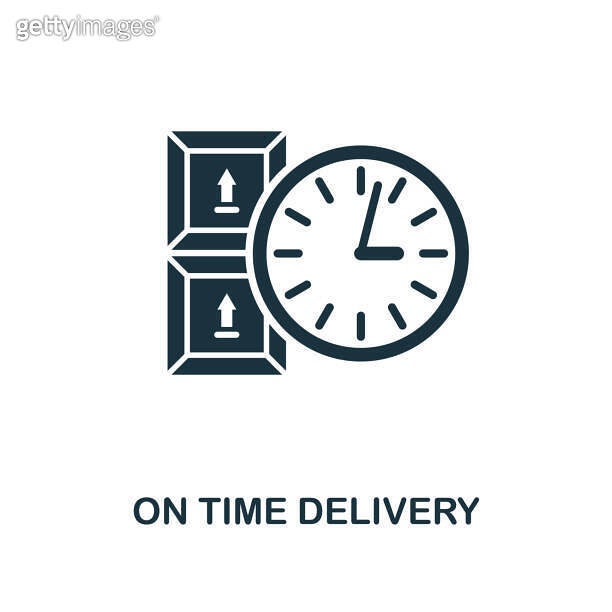 On Time Delivery icon. Monochrome style design from logistics delivery ...
