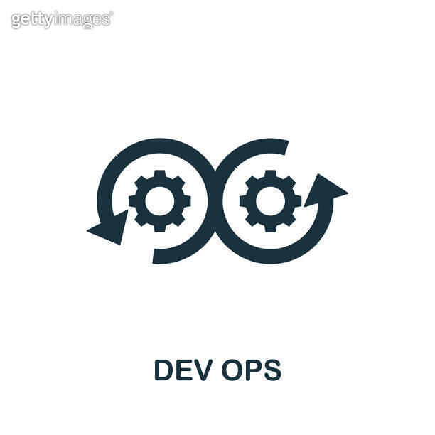 Dev Ops icon. Simple element from digital disruption collection. Filled ...