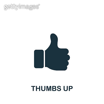 Thumbs Up icon. Monochrome simple Success icon for templates, web ...