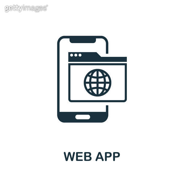 Web App icon. Simple element from app development collection. Filled ...