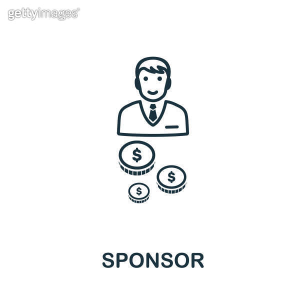 Sponsor icon outline style. Thin line creative Sponsor icon for logo ...