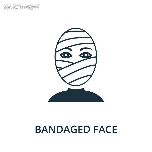Bandaged Face icon from plastic surgery collection. Simple line element ...