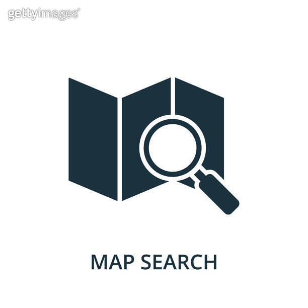 Map Search icon. Simple element from navigation collection. Filled Map ...