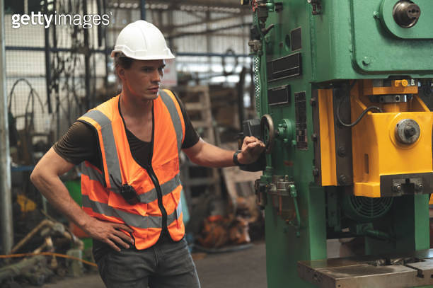 Engineer, foreman hard work with machine at factory 이미지 (1369895289 ...