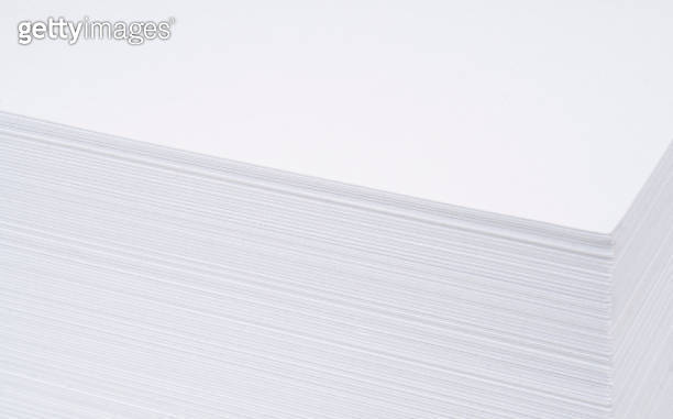 Close up of a stack of paper background. A4 blank paper stack texture ...