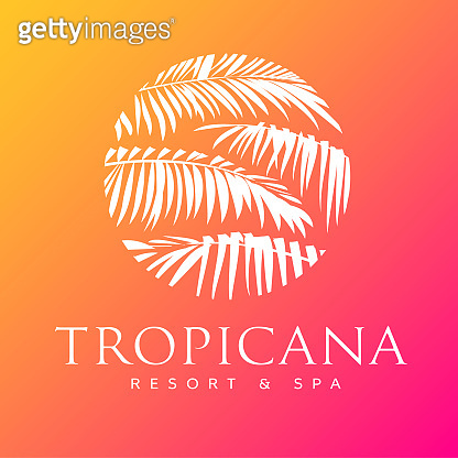 Tropicana icon. Resort and Spa emblem. Tropical life. Palm leaves ...