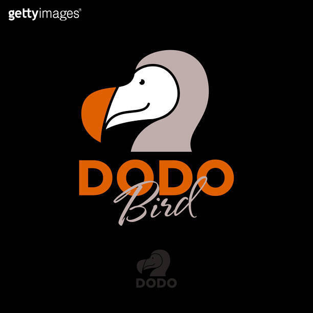 Dodo bird. Extinct specimen. Bird flat emblem. Icon for business ...