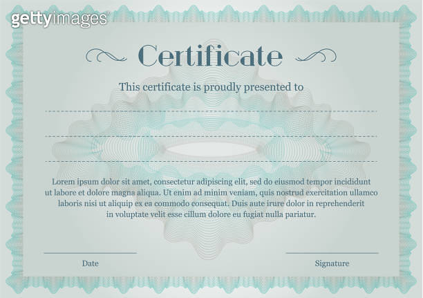 Certificate with guilloches. Water marks. Pattern for Certificate or ...
