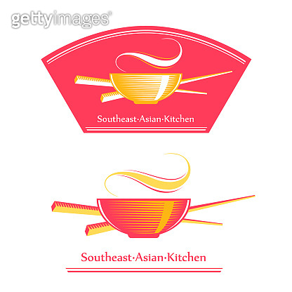 Asian food symbol. Asian cuisine, fast food restaurant. A bowl of ...
