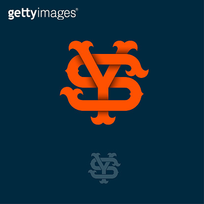 S, Y monogram. S and Y crossed, intertwined letters. Vintage style. 이미지 ...