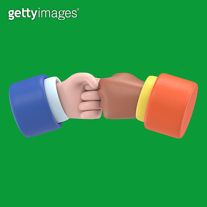 Green Screen Mock-up.Fist to fist greeting, alternative to shaking ...