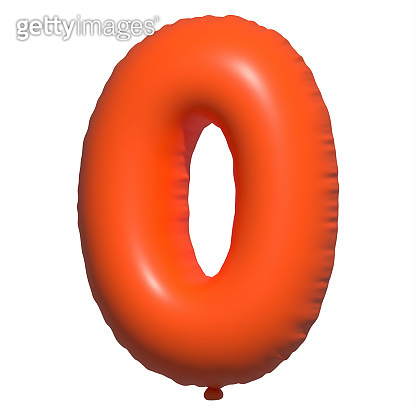 Orange Helium Balloon 3D Number 0 이미지 (1401874499) - 게티이미지뱅크