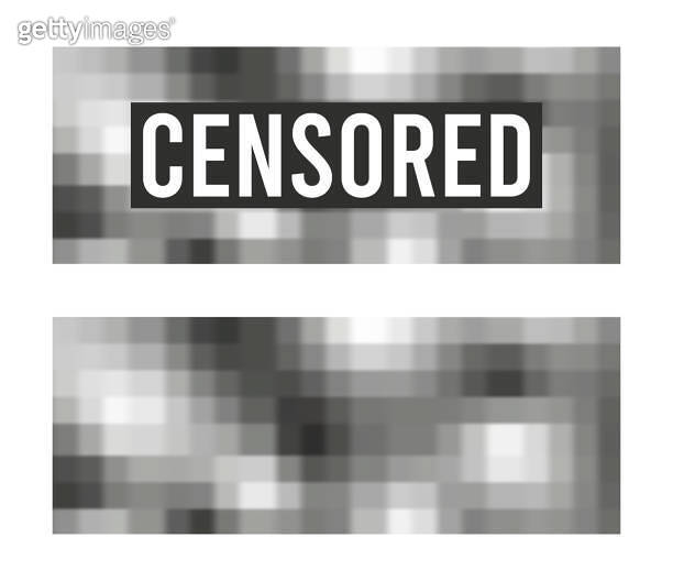 Censored sign with transparent blurry pixels. Censorship banner for ...