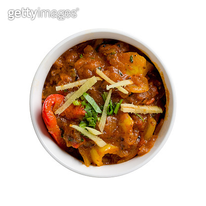 kadai chicken indian food or indian curry with mint sauce isolated on ...