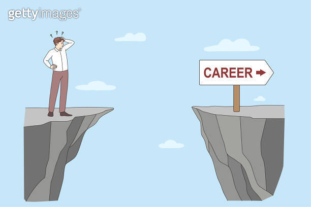 Confused businessman on steep cliff make decision 이미지 (1394226216) - 게티 ...