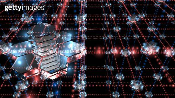 Data array in cyberspace. Digital data storage and networking. Meta verse and information ...