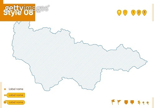 Khanty Mansi Autonomous Area, Russia - grid map isolated on white ...