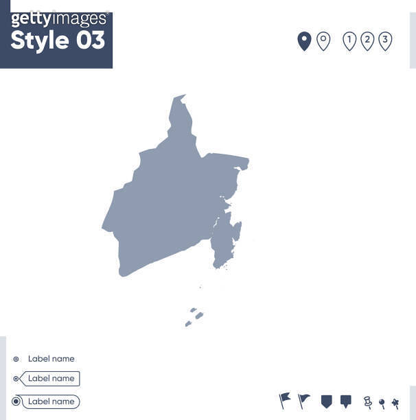 South Kalimantan, Indonesia - map isolated on white background. Outline map. Vector map. Shape ...